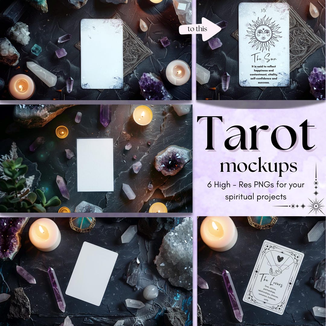 Blank Tarot Card Mockups: High-resolution PNG Images (digital Download ...