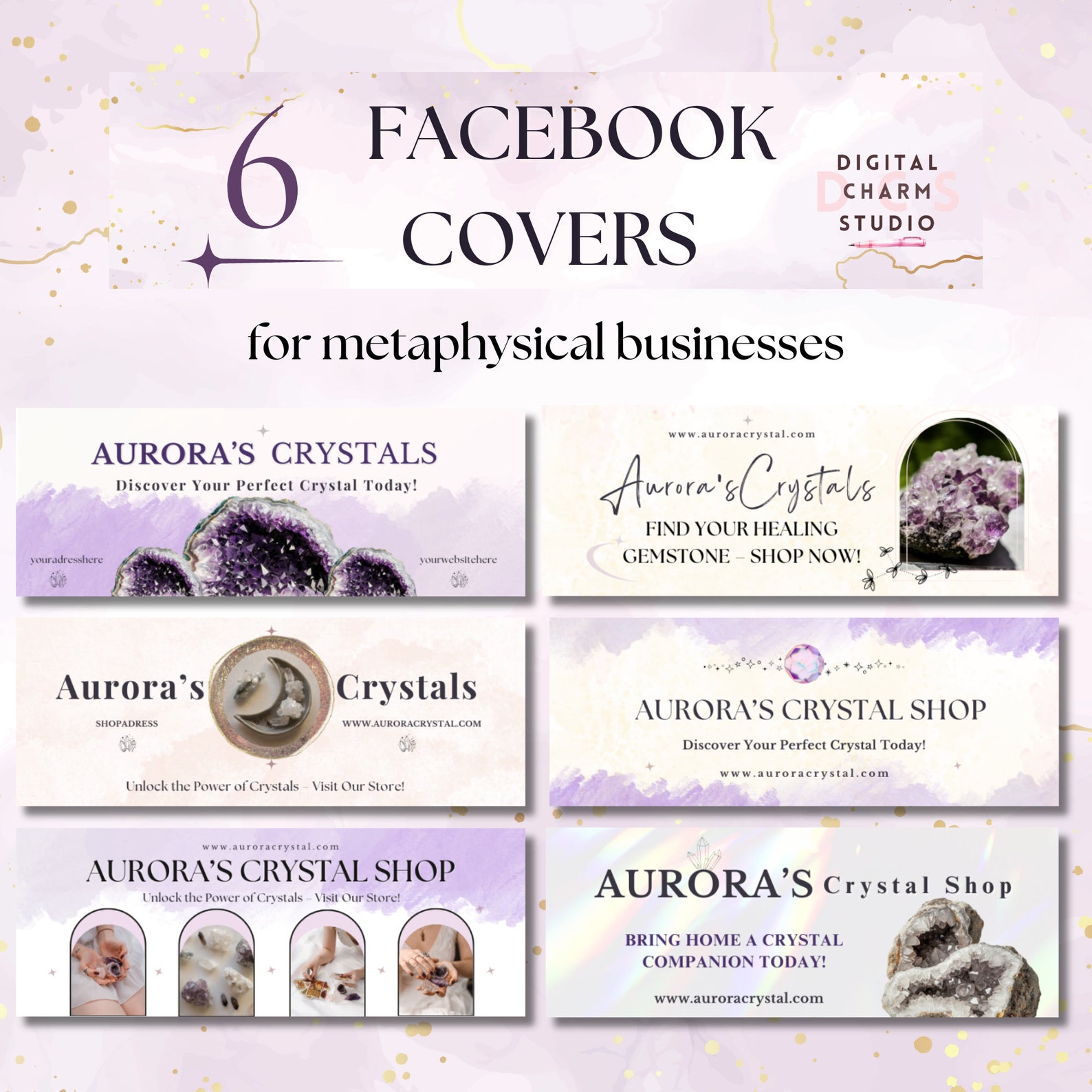 Metaphysical Shop Facebook Cover Templates: Spiritual Banners (canva ...