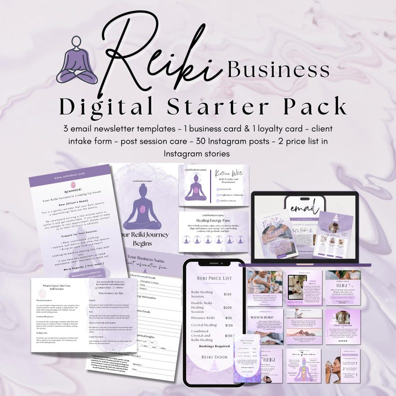 Reiki Digital Starter Template Pack for Reiki Businesses and Reiki ...