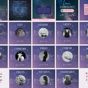 Astrology Instagram Post Templates, Zodiac Designs (canva Editable) - Etsy