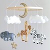 Safari Baby Mobile With Elephant, Zebra, Giraffe, Lion. Africa Neutral ...