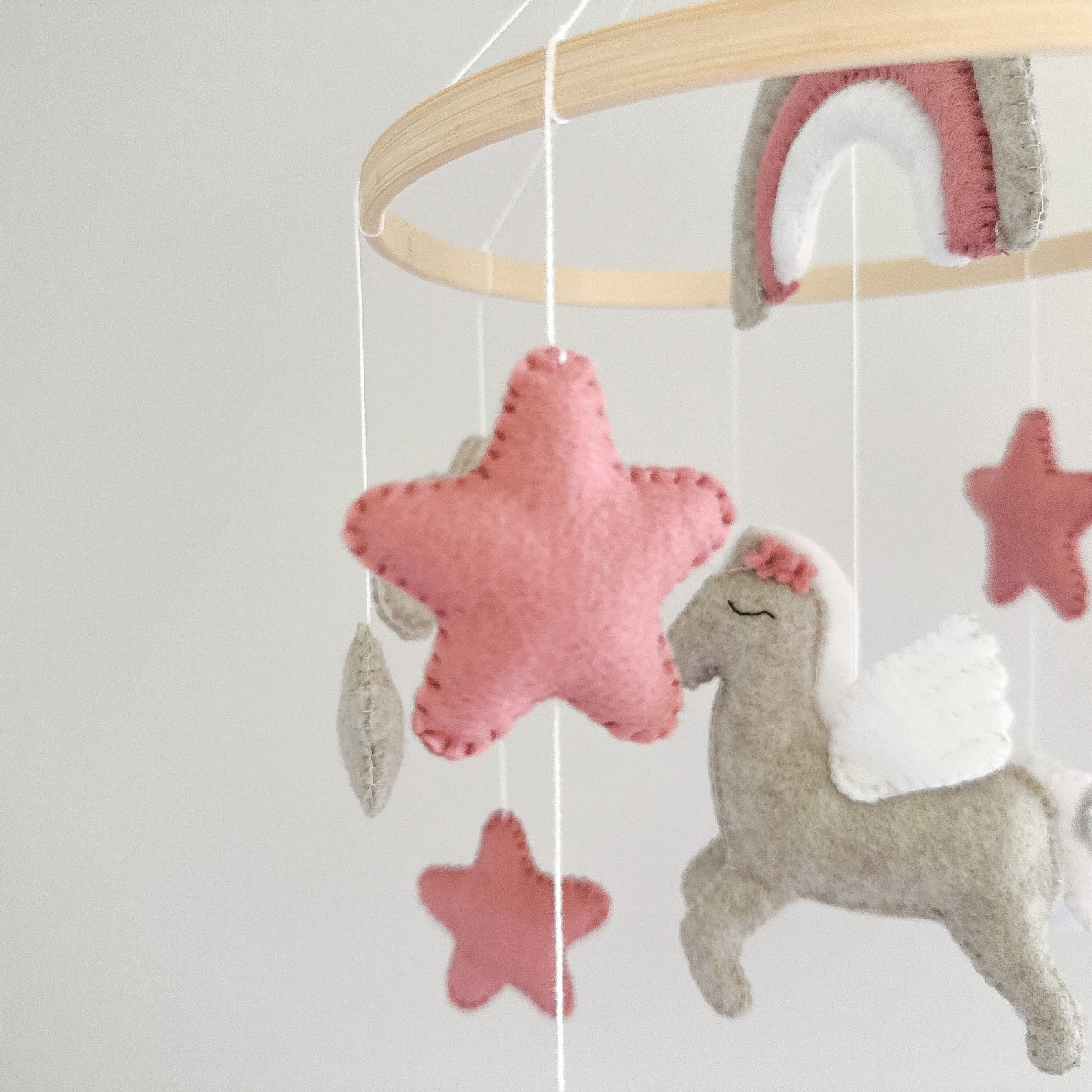 Pegasus Baby Mobile for a Girl, Horse Nursery Decoration, Baby Shower ...