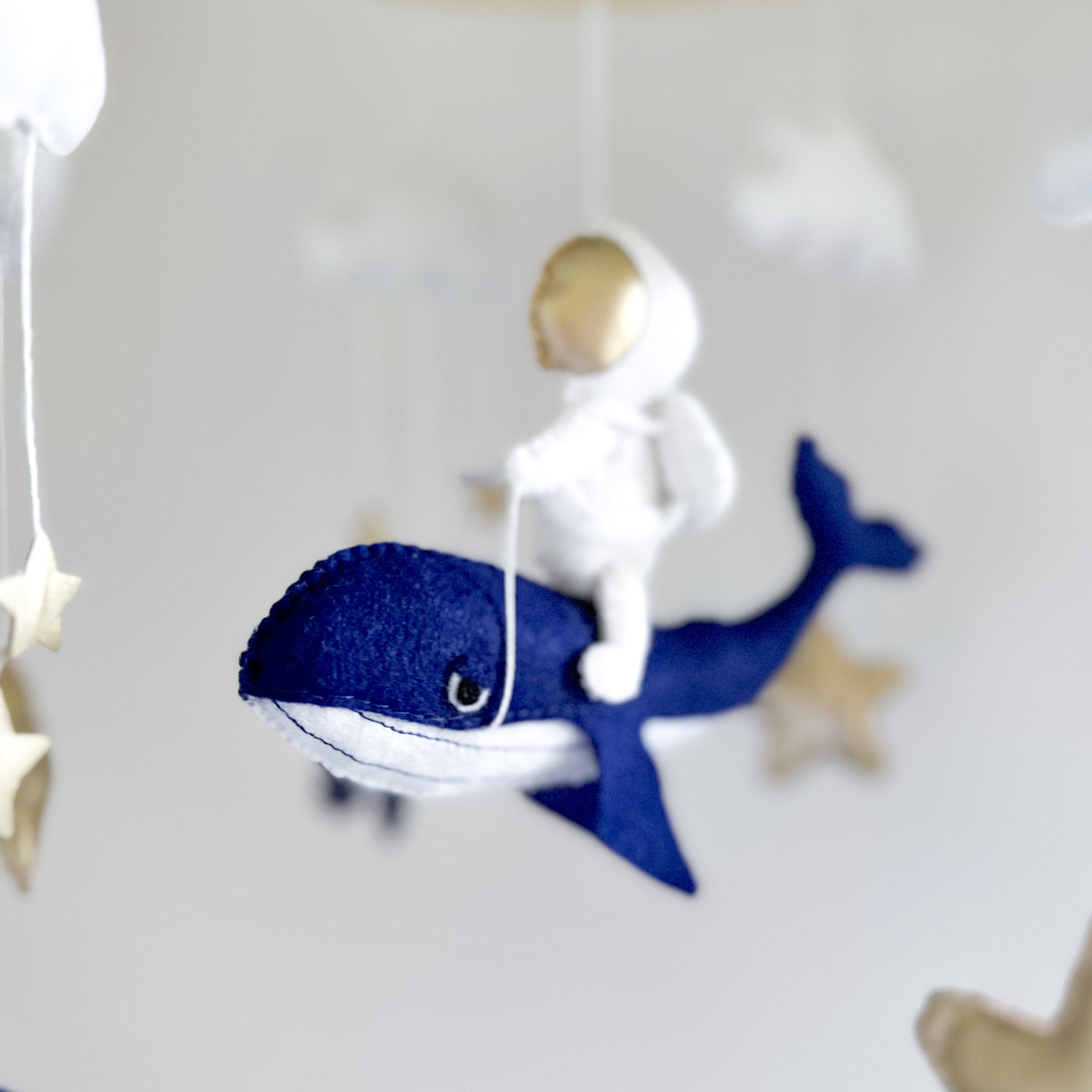 Space Baby Mobile, Nursery Decoration With Whale, Astronaut, Planet and ...