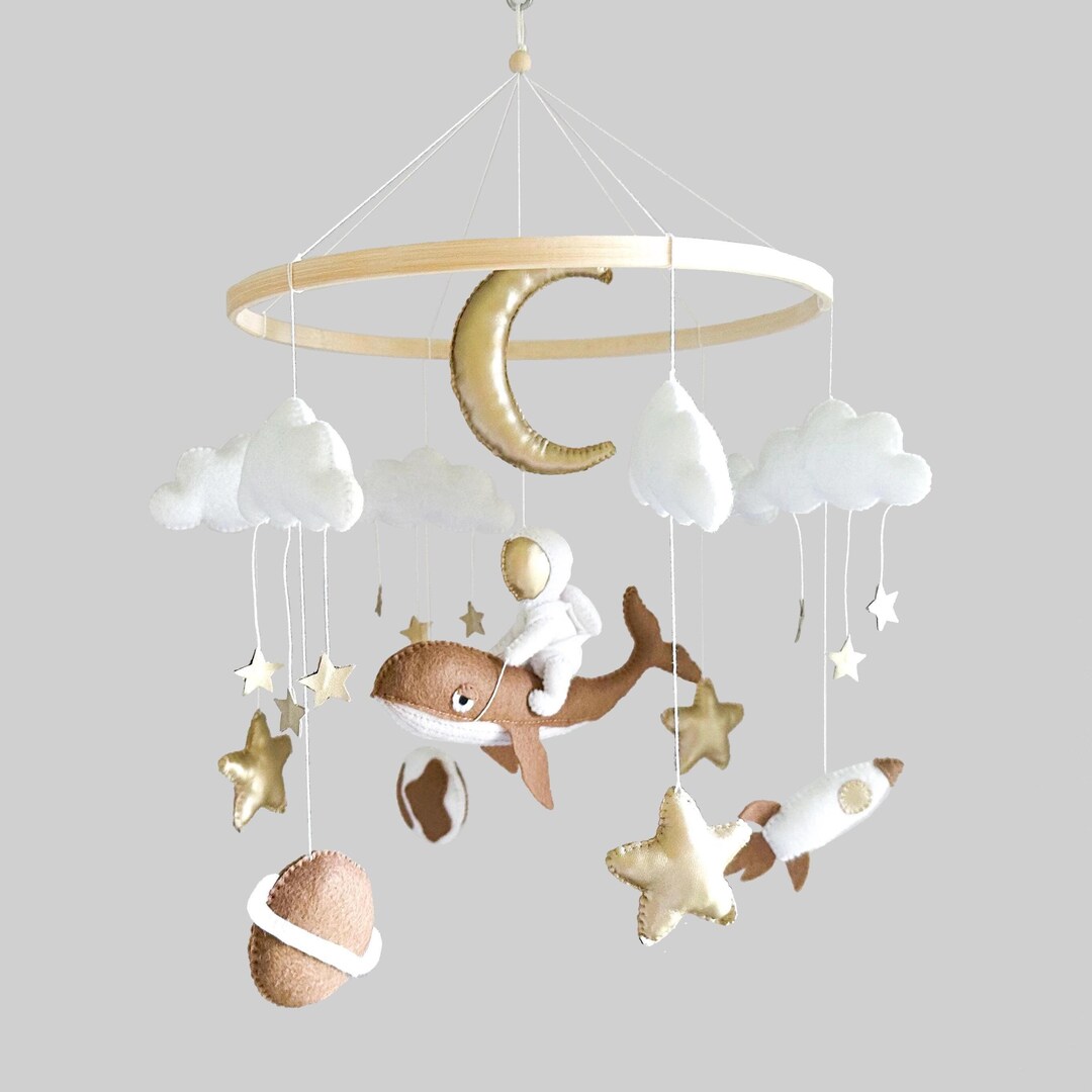 Space Baby Mobile, Nursery Decoration With Whale, Astronaut, Planet ...