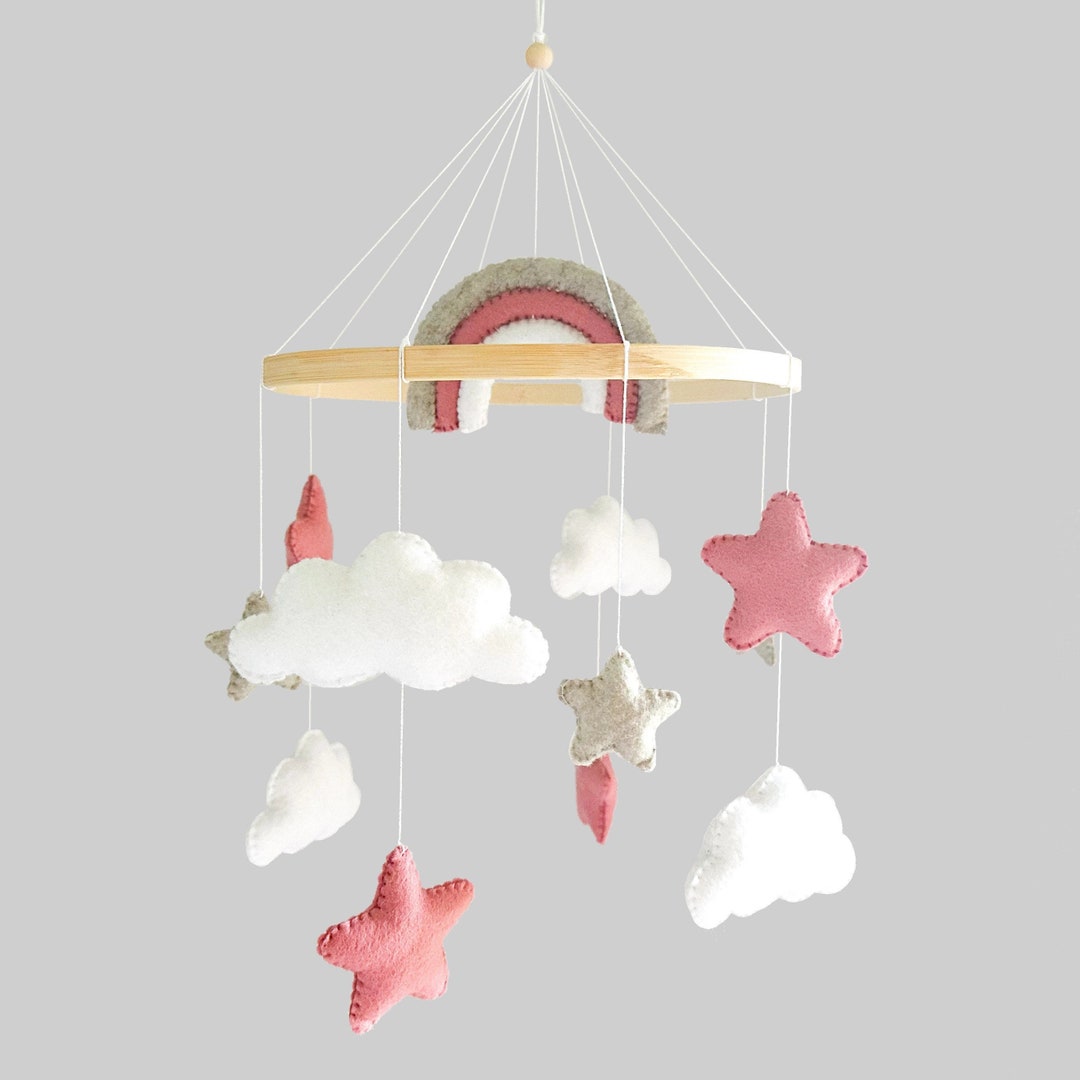 Rainbow Baby Mobile for a Girl, Horse Nursery Decoration, Baby Shower ...