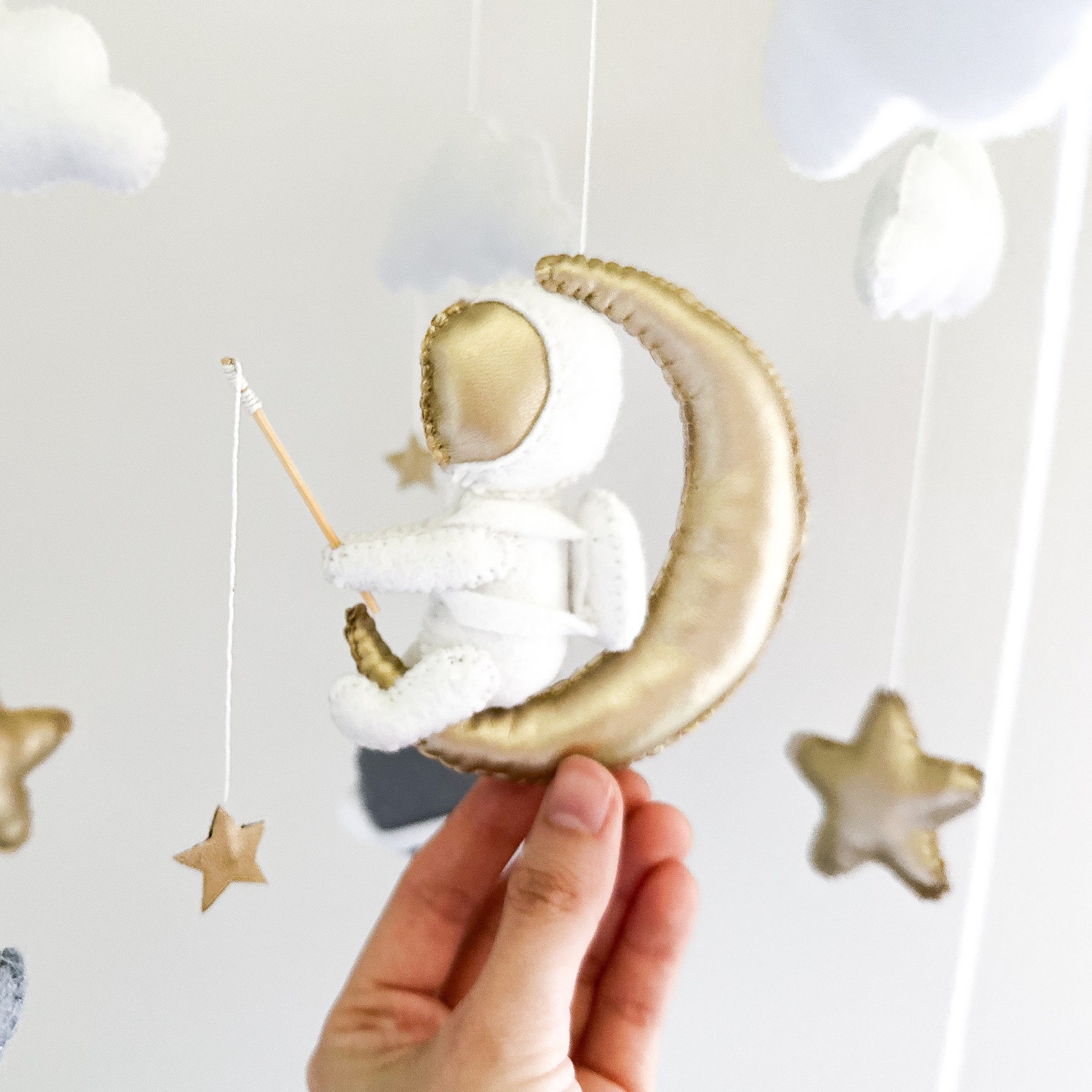 Space Baby Mobile With Astronaut, Neutral Nursery Decoration, Planet ...
