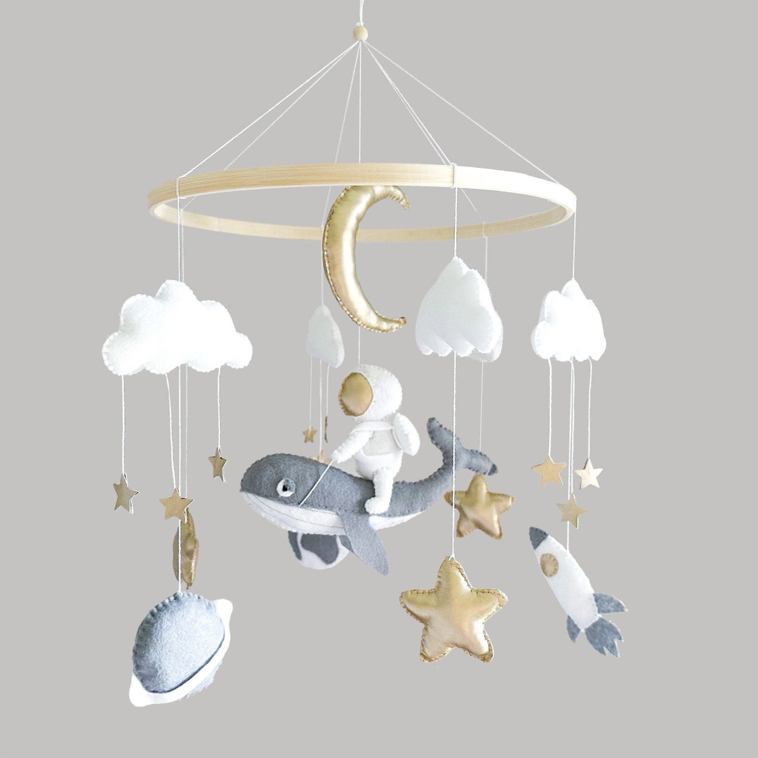 Space Baby Mobile, Nursery Decoration With Whale, Astronaut, Planet ...