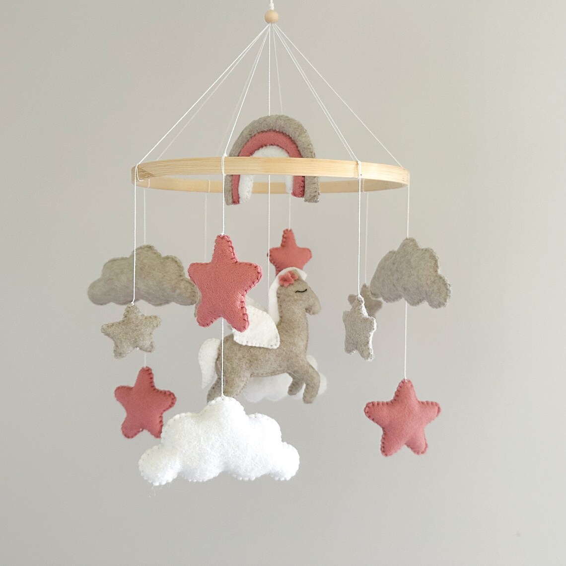 Pegasus Baby Mobile for a Girl, Horse Nursery Decoration, Baby Shower ...