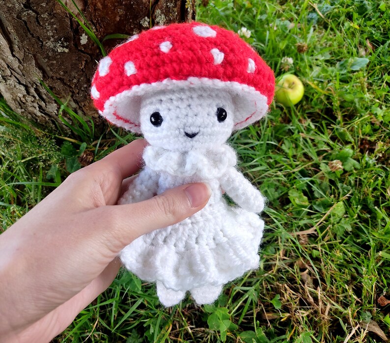 PDF Crochet Pattern No Sew Popping Mushroom Doll Amigurumi Plush ...