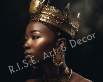 Strong & Beautiful African Queen Portrait - Etsy