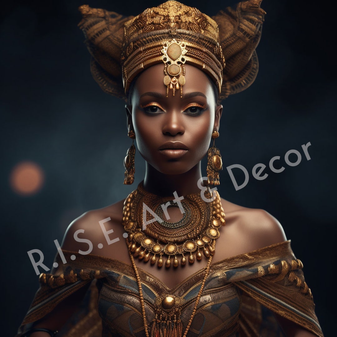 Strong & Beautiful African Queen Portrait - Etsy