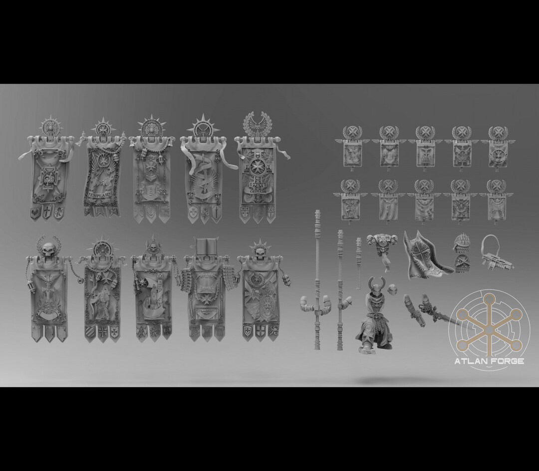 Bitz / Templar War Banners 20 Standard Bearer / Atlan Forge - Etsy