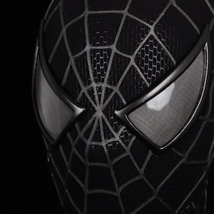Black Spiderman Mask,tobey Maguire Spiderman Mask With Faceshell Lenses ...