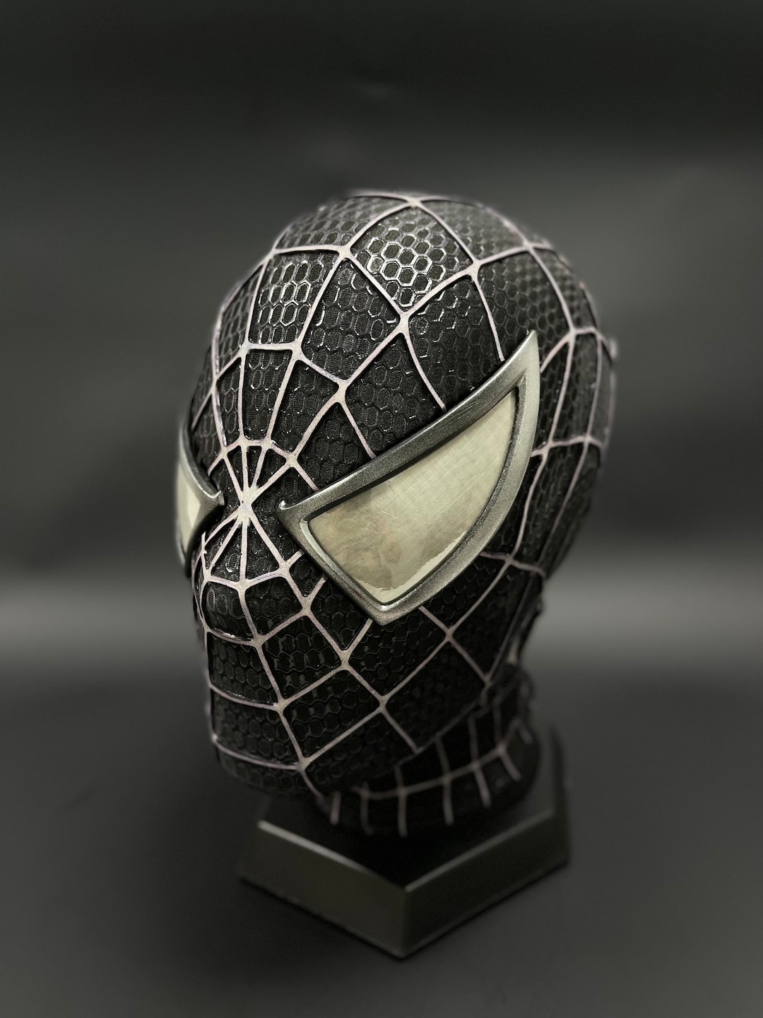 Black Spiderman Mask,tobey Maguire Spiderman Mask With Faceshell Lenses ...