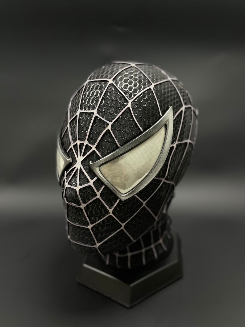 Black Spiderman Mask,tobey Maguire Spiderman Mask With Faceshell Lenses ...