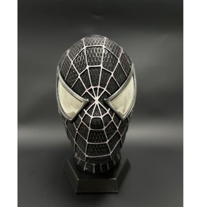 Black Spiderman Mask,tobey Maguire Spiderman Mask With Faceshell Lenses ...
