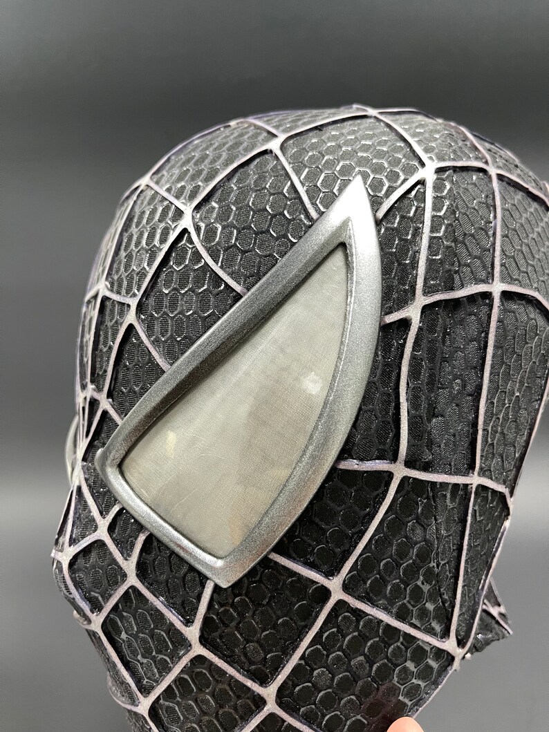 Black Spiderman Mask,tobey Maguire Spiderman Mask With Faceshell Lenses ...