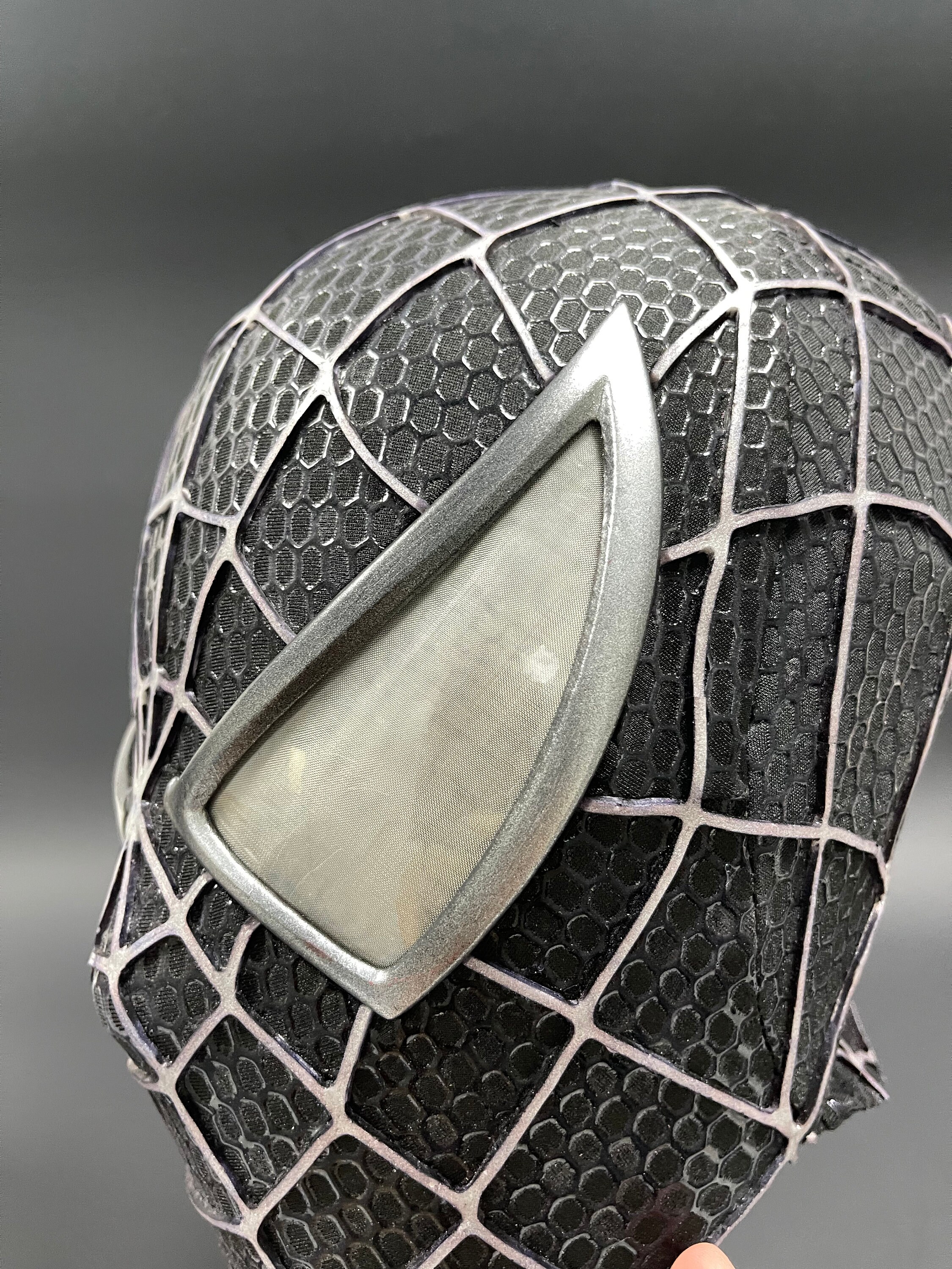 Black Spiderman Mask,tobey Maguire Spiderman Mask With Faceshell Lenses ...