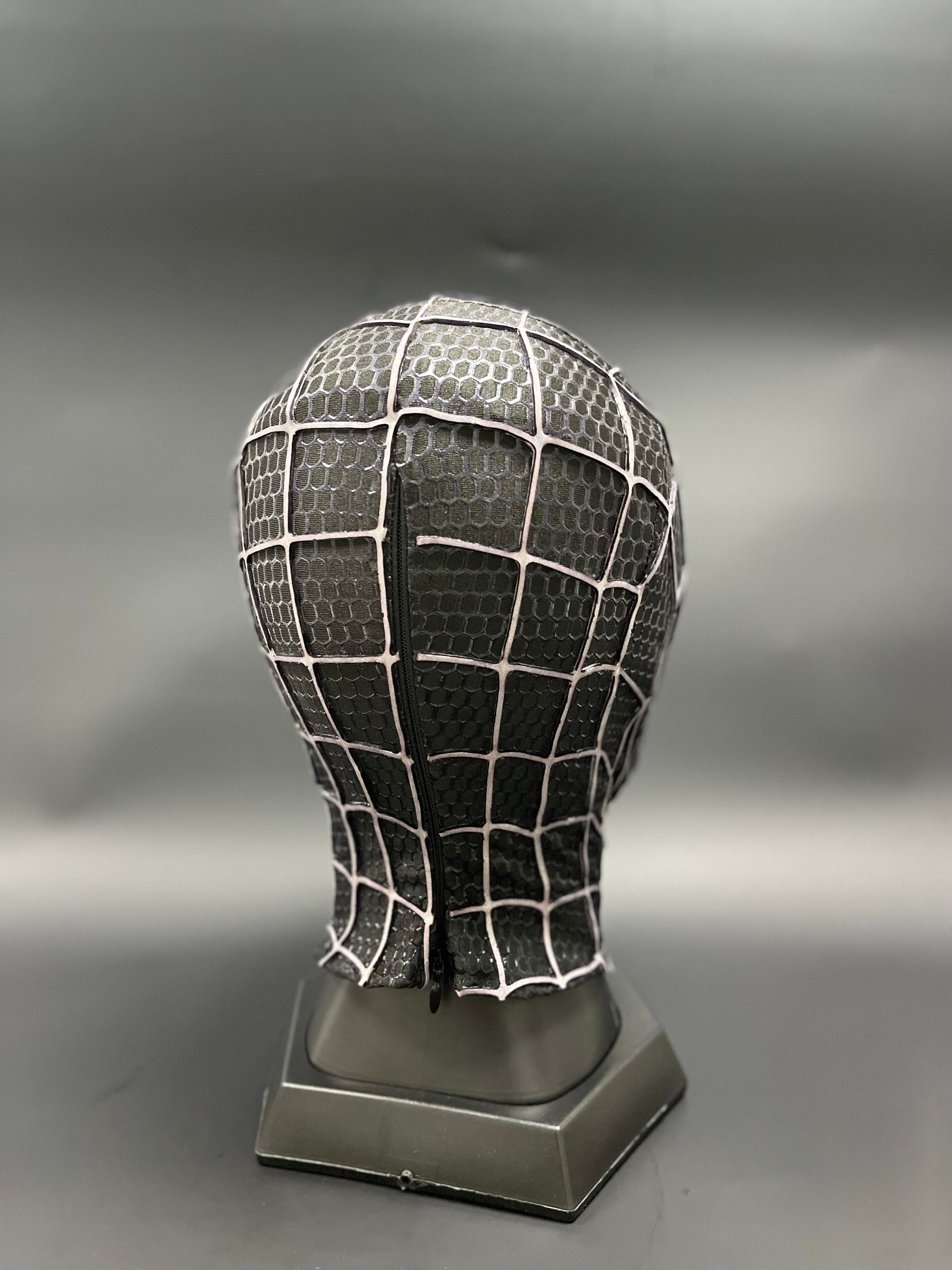 Black Spiderman Mask,tobey Maguire Spiderman Mask With Faceshell Lenses ...