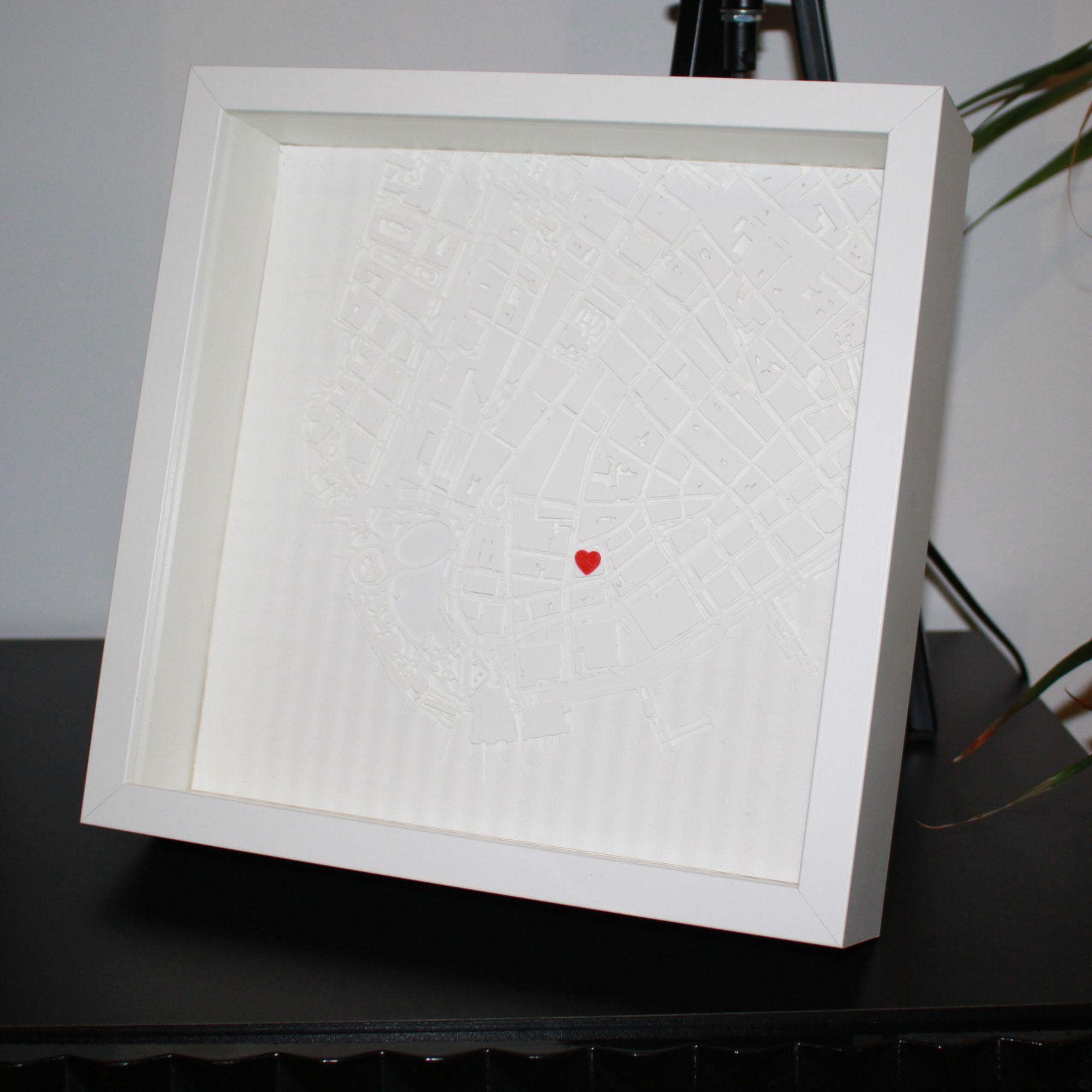 Personalized 3D Printed City Map in Frame | Unique Gift With Location ...