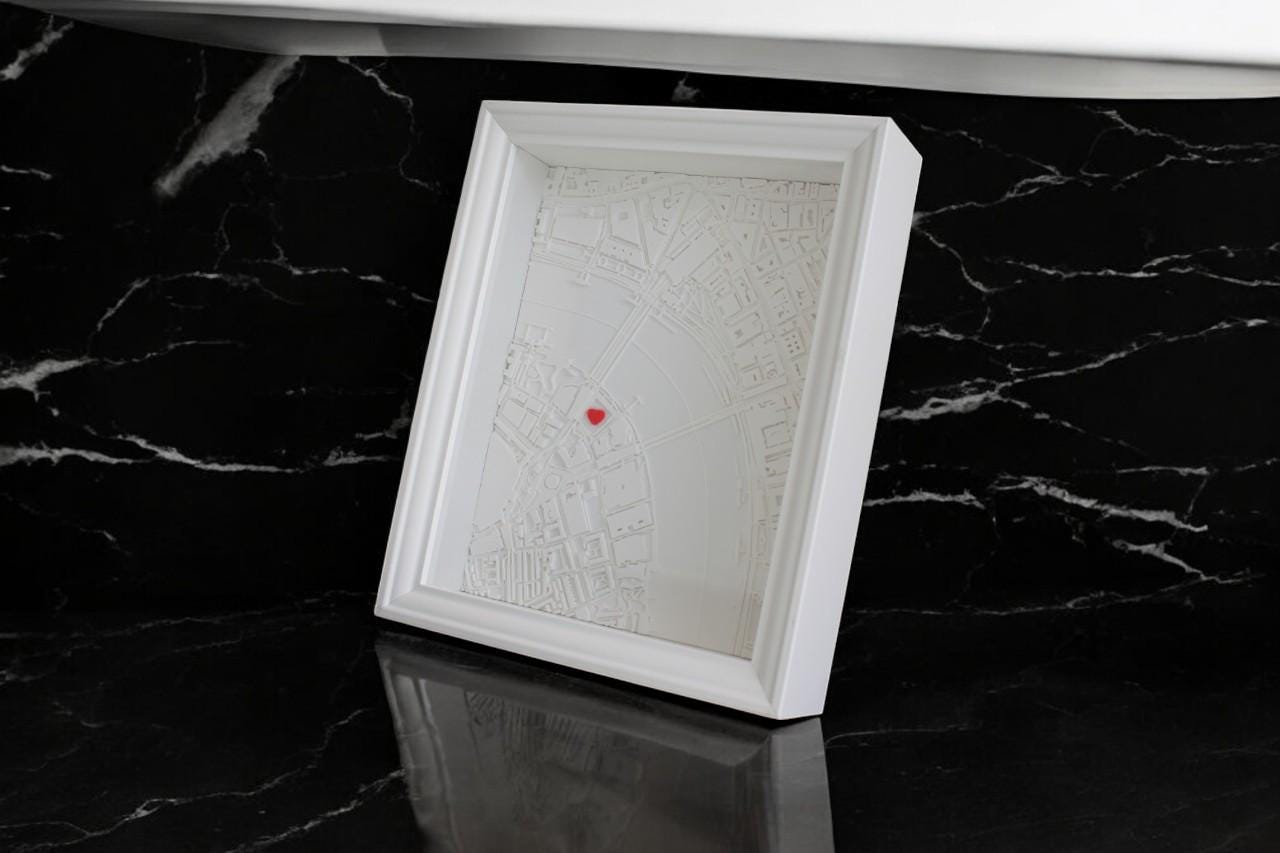 Personalized 3D Printed City Map in Frame | Unique Gift With Location ...