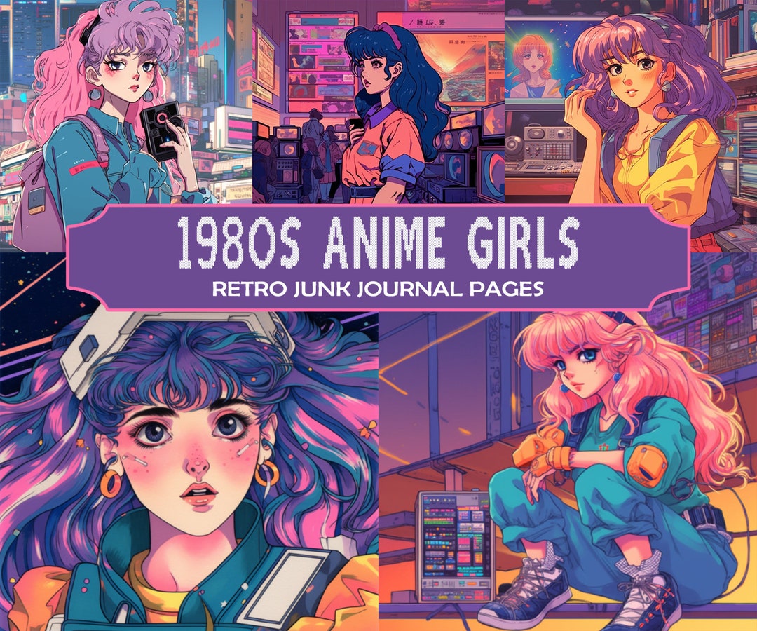 80s Anime Girls: 1 Junk Journal Pages Printable Junk Journal - Etsy