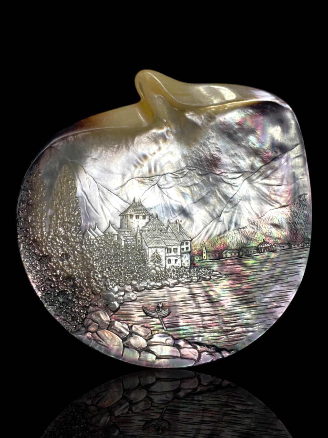 An Antique Large and Rare Finely Hand-carved Black Pearl Shell. - Etsy