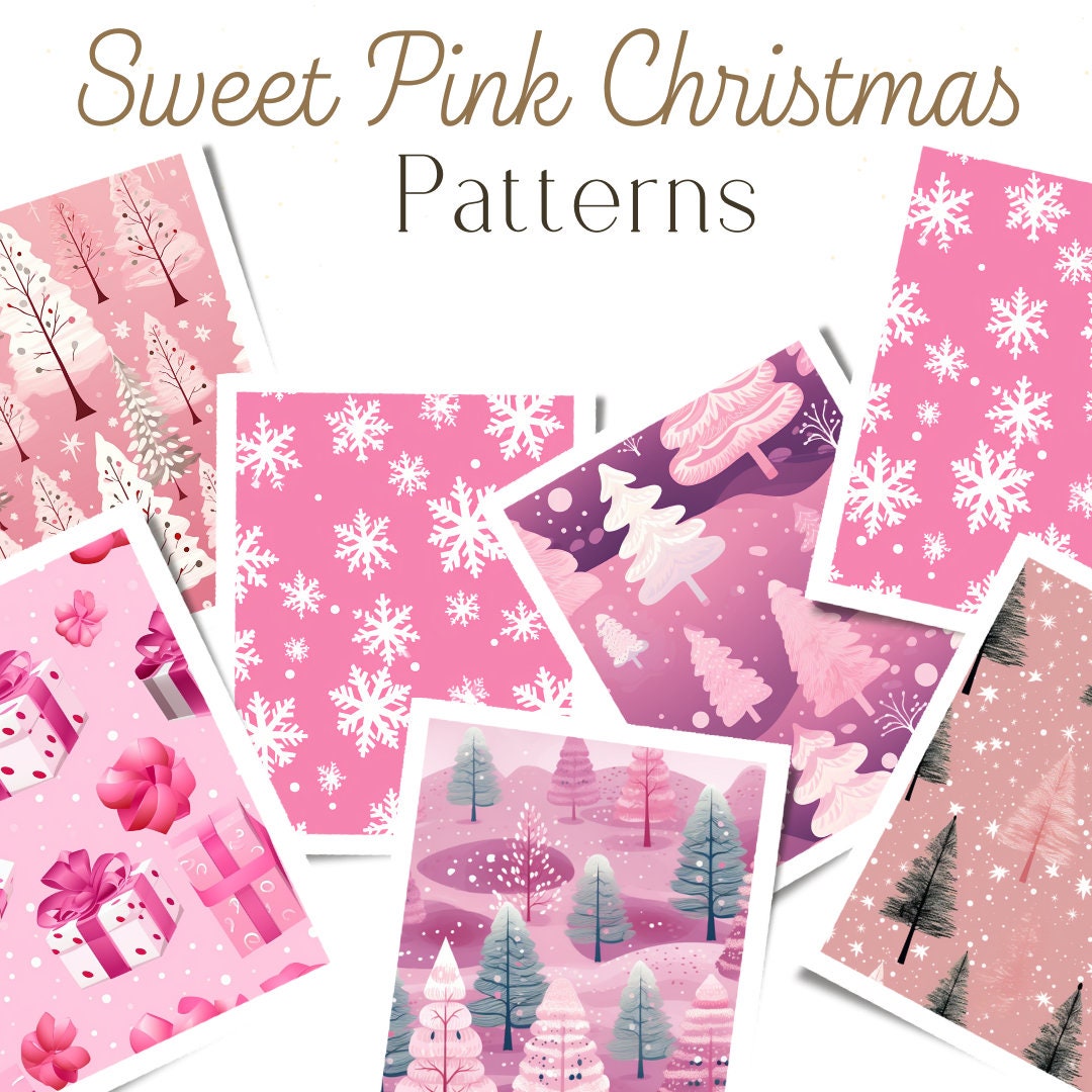 Enchanting Sweet Pink Christmas Seamless Pattern, A Festive Tapestry of ...