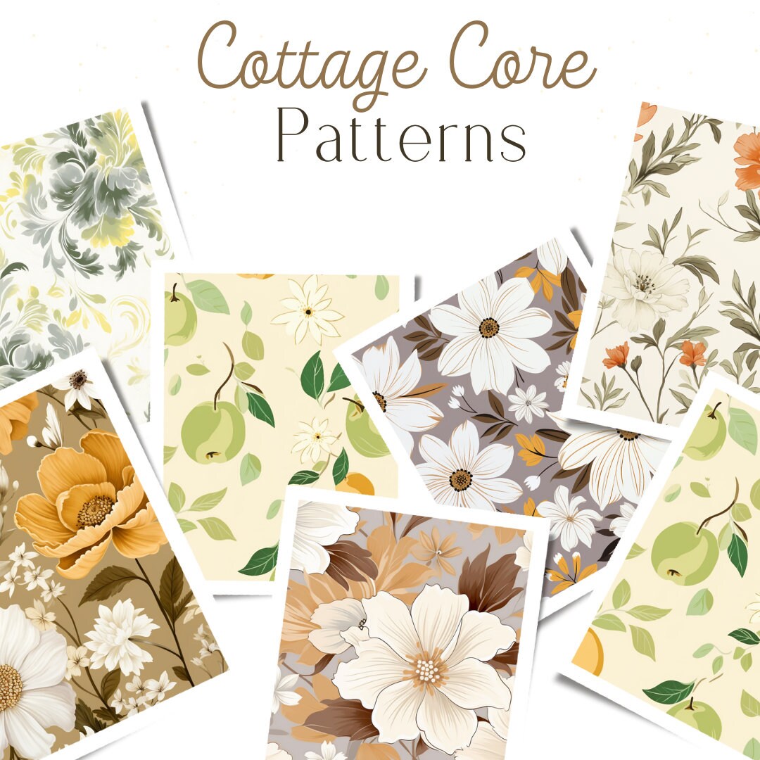 Whimsical Meadow Bliss A Cottagecore Seamless Pattern, Infused With ...