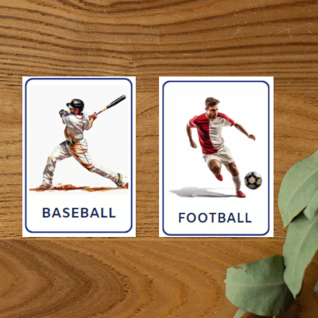 32 PNG Sports Flash Cards, Printable Montessori Cards, Nomenclature ...