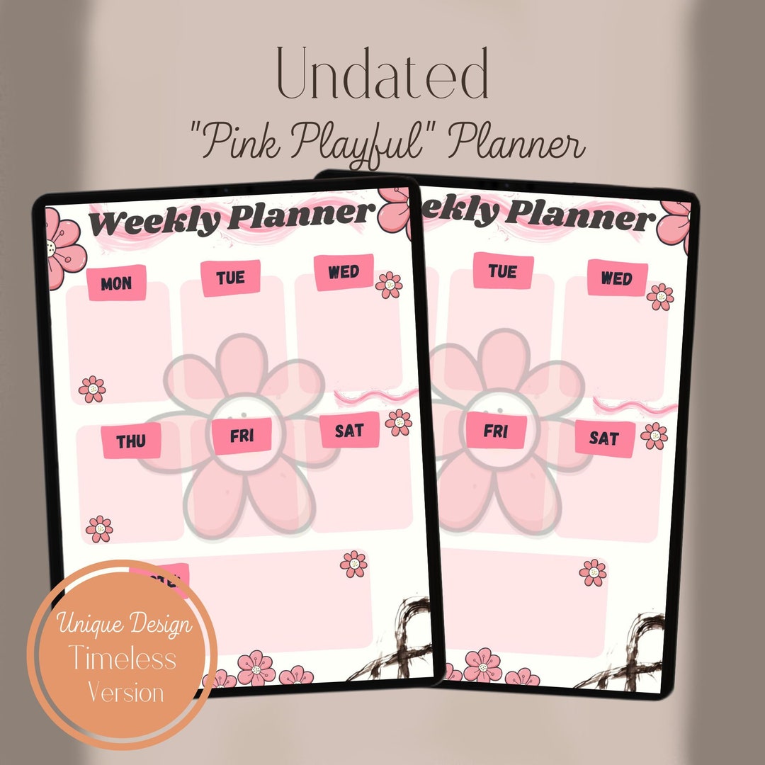 Stay Organized and Stylish With Our Pink Playful Weekly Planner ...
