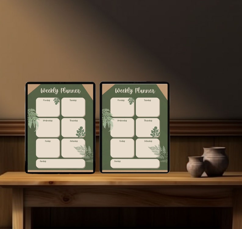 Green Rustic Aesthetic Weekly Planner Stay Organized and Adorably ...