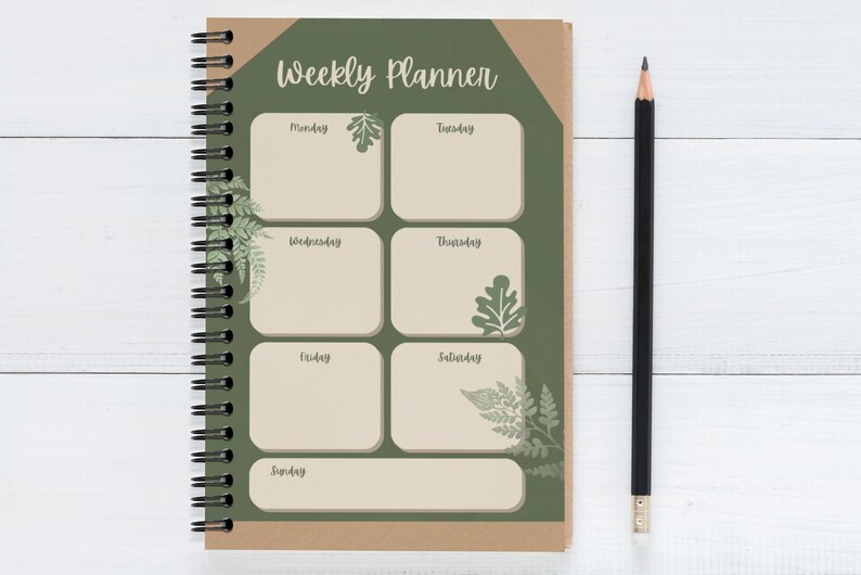 Green Rustic Aesthetic Weekly Planner Stay Organized and Adorably ...