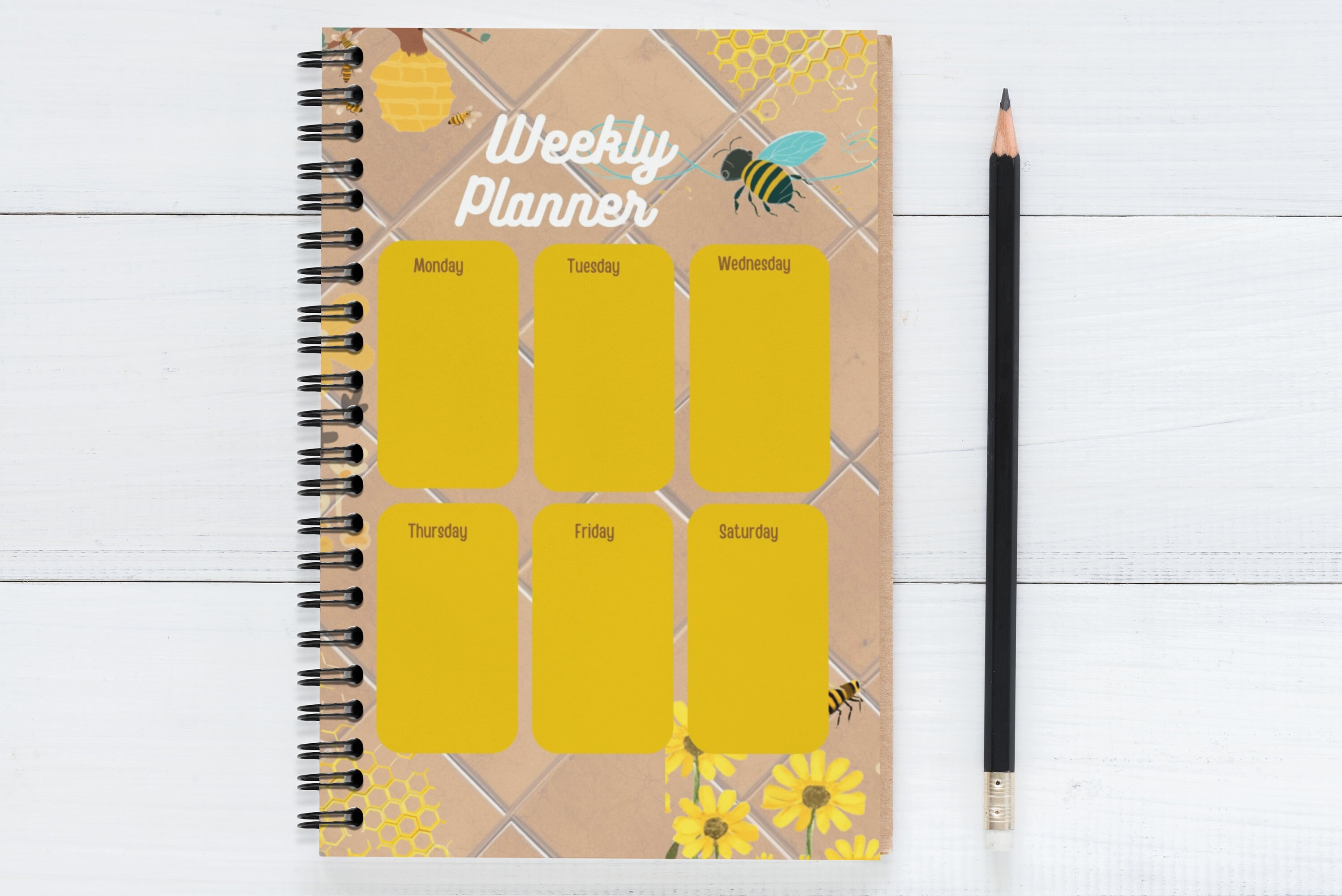 Brown Yellow Playful Weekly Planner Stay Organized and Adorably Stylish ...
