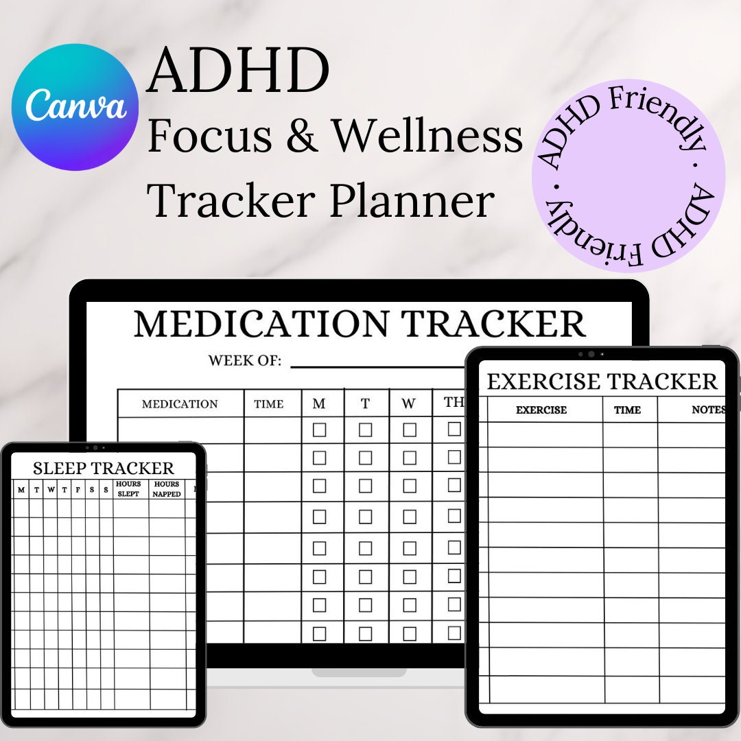 ADHD Focus and Wellness Tracker Planner, ADHD Digital Planner for Ipad ...