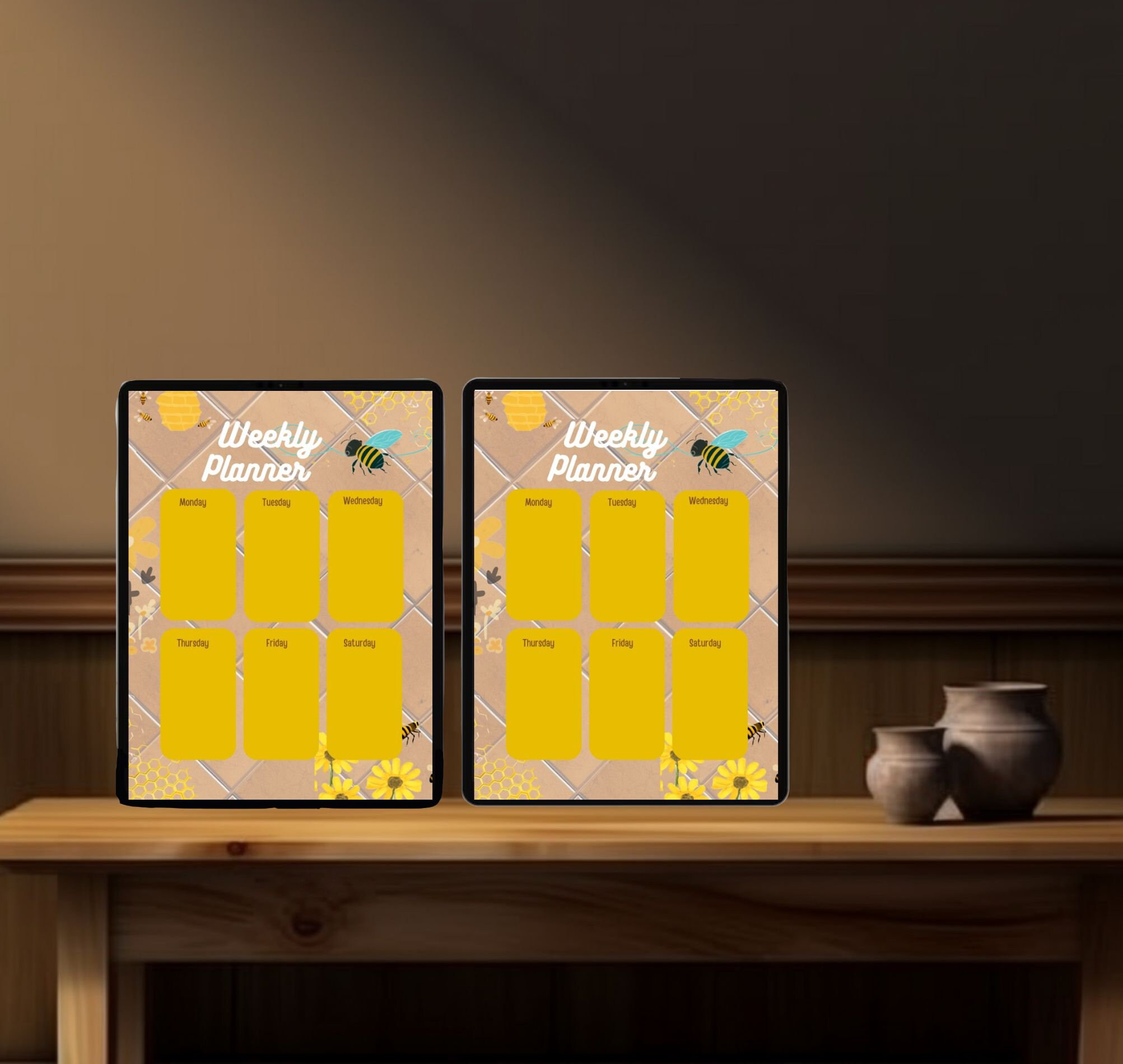 Brown Yellow Playful Weekly Planner Stay Organized and Adorably Stylish ...