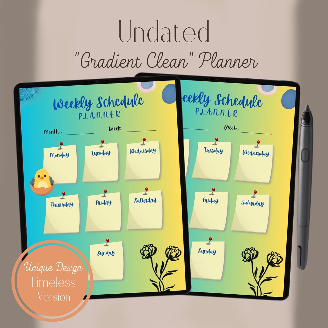 Gradient Clean Weekly Planner Stay Organized and Adorably Stylish ...