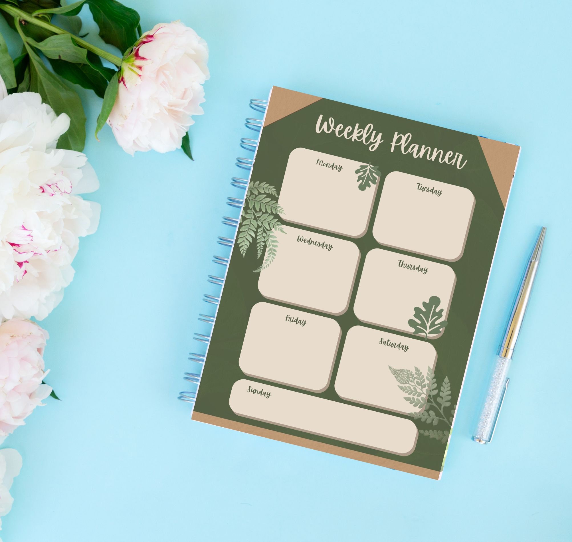 Green Rustic Aesthetic Weekly Planner Stay Organized and Adorably ...