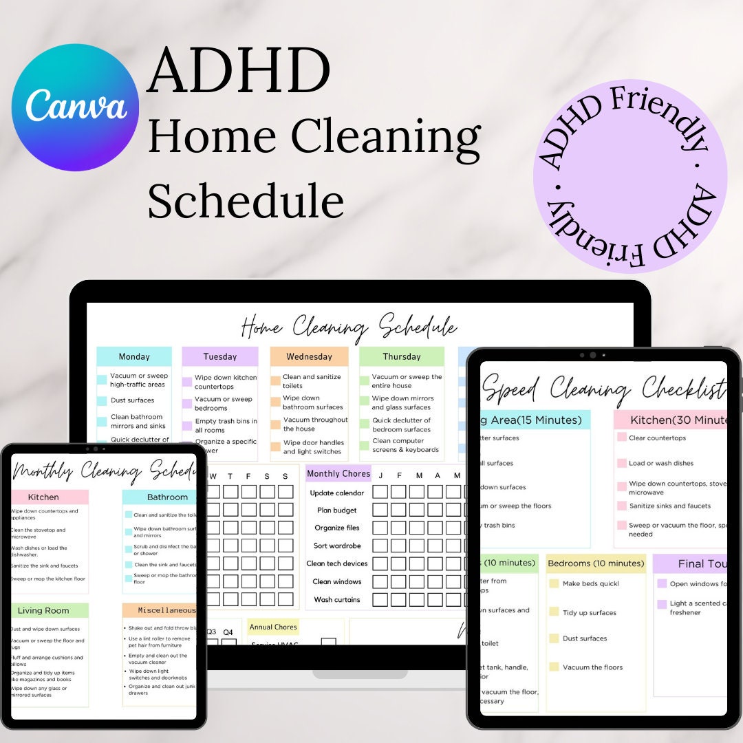 ADHD Home Cleaning Schedule to Manage Household Tasks Effectively ...