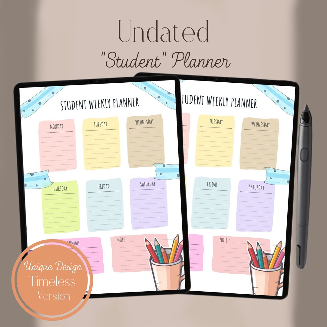 Student Weekly Planner, Stay Organized and Adorably Stylish Themed ...