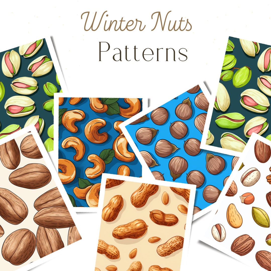 Delightful Winter Nuts Wonderland, A Perfect Seamless Pattern for Cozy Seasonal Designs, Festive ...