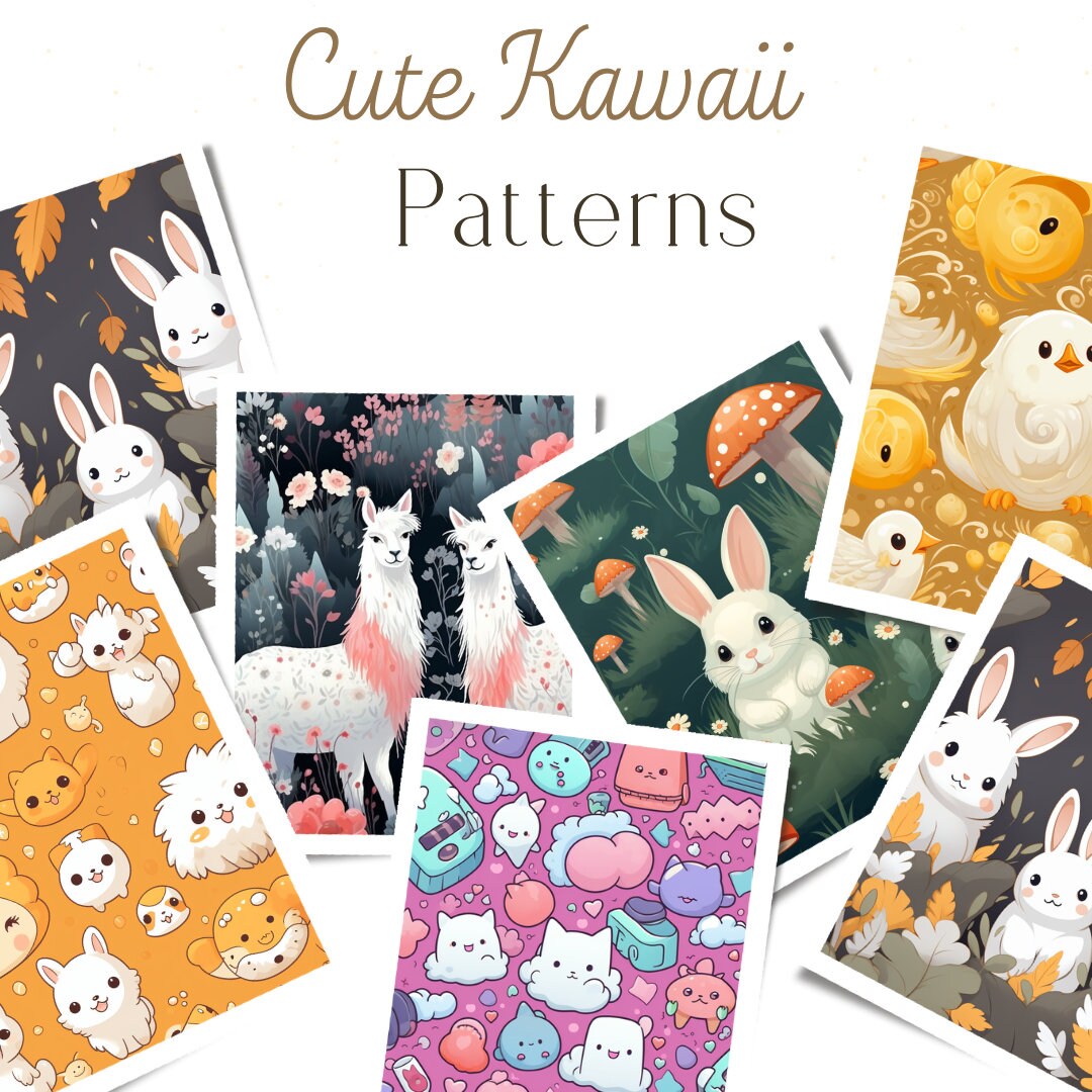 Whimsically Adorable, Cute Kawaii Patterns - Delightful Seamless ...