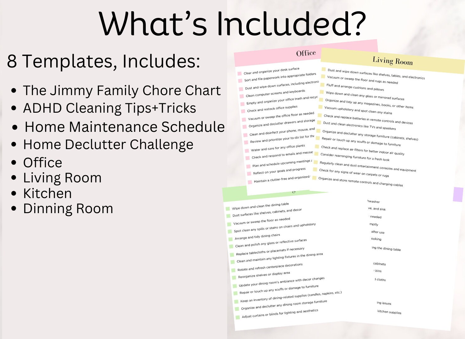 ADHD Home Chore Chart Checklist to Stay Organized and Track Daily Tasks ...