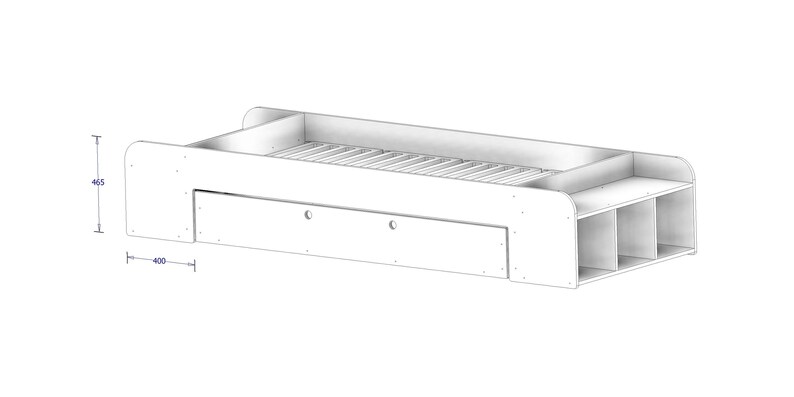 Wooden Bed for Children Digital Files for CNC Cutting Igs, Stl, Stp ...