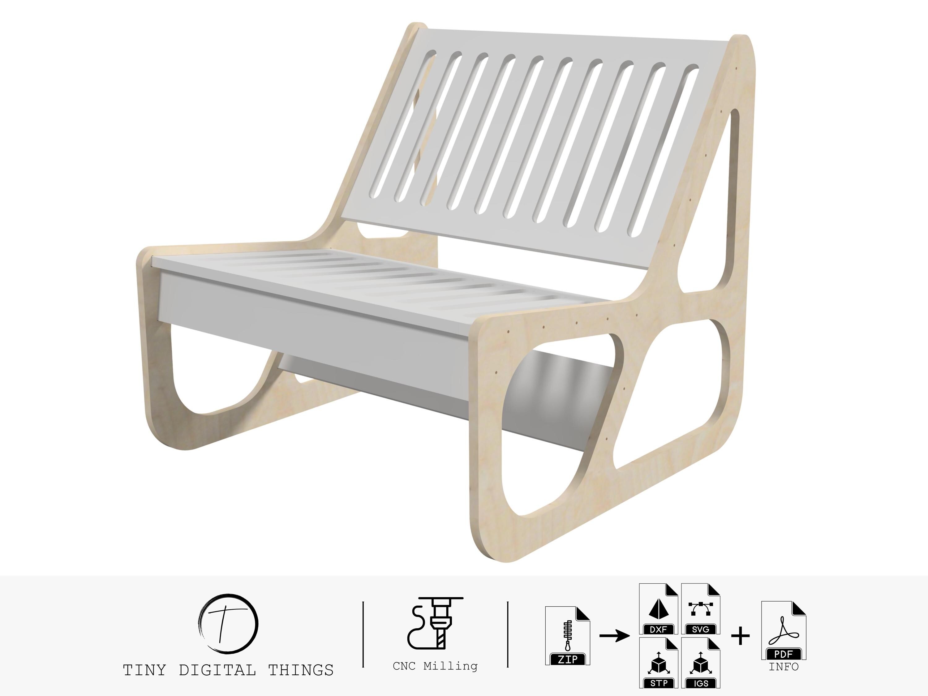Wooden Lounge Chair CNC Cut Files | Lounge Chair | Lounge Chair DXF ...