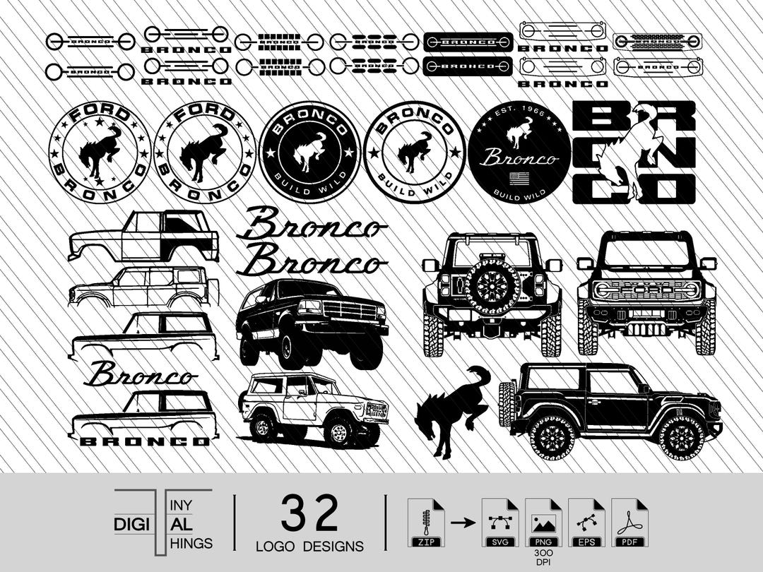 Ford Bronco SVG, Ford Bronco dxf, Ford Bronco Gitter SVG ...