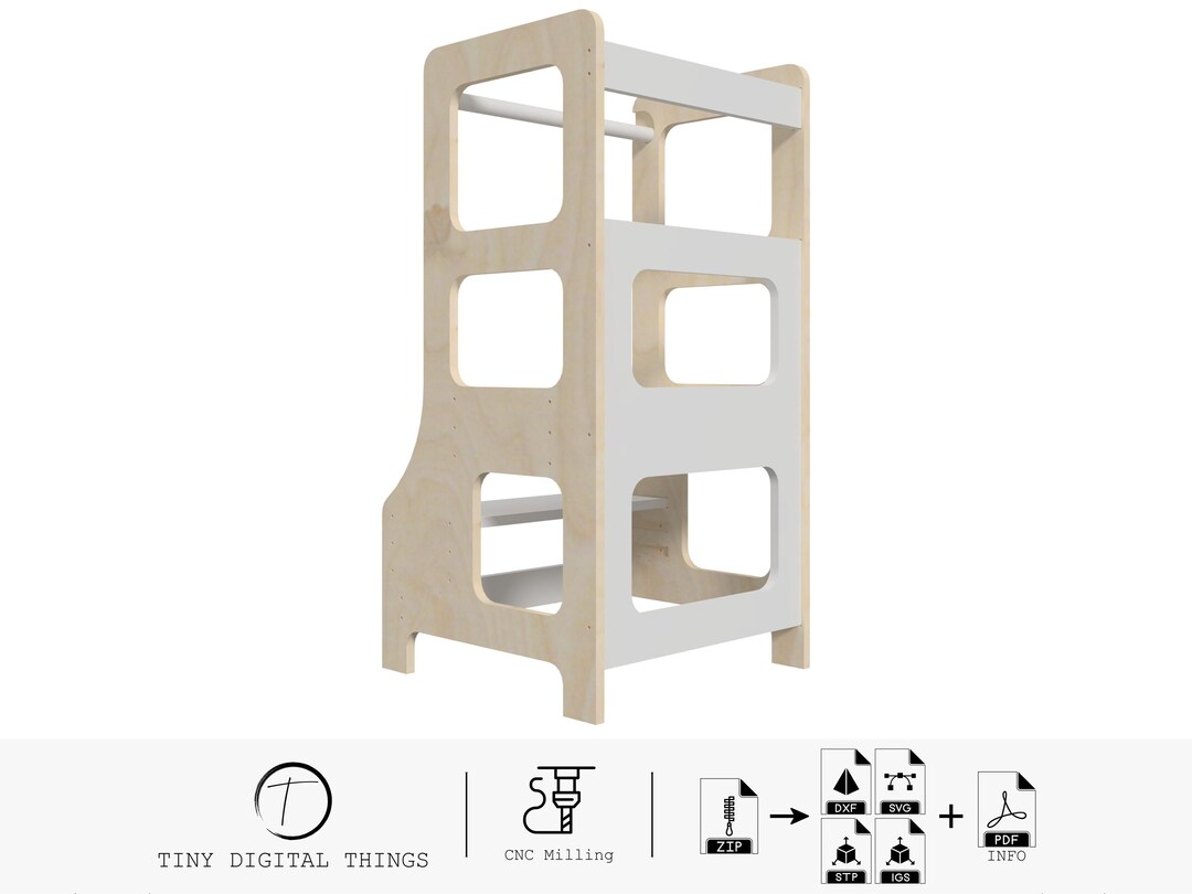 Adjustable Toddler Step Stool CNC Cut Files | Learning Tower ...