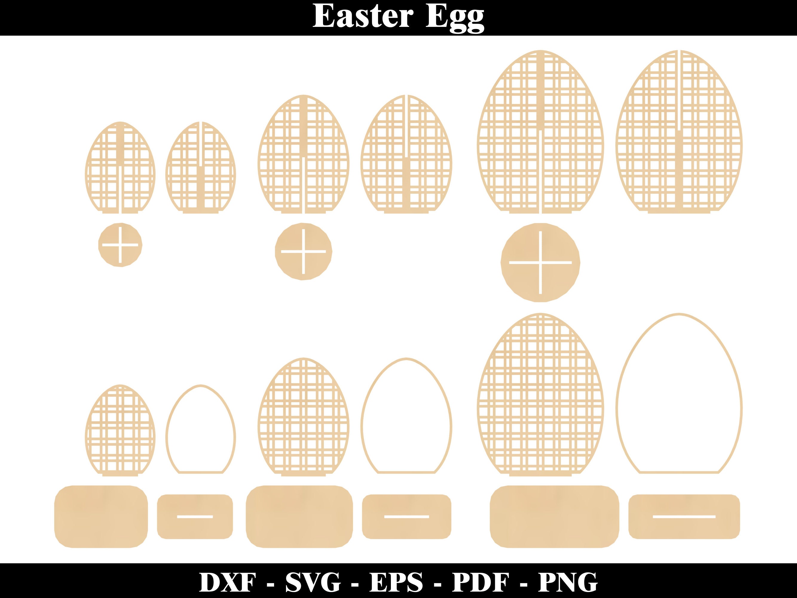 Easter Egg Dxf, Easter Egg Svg, Easter Egg Laser Cutting, Standing ...
