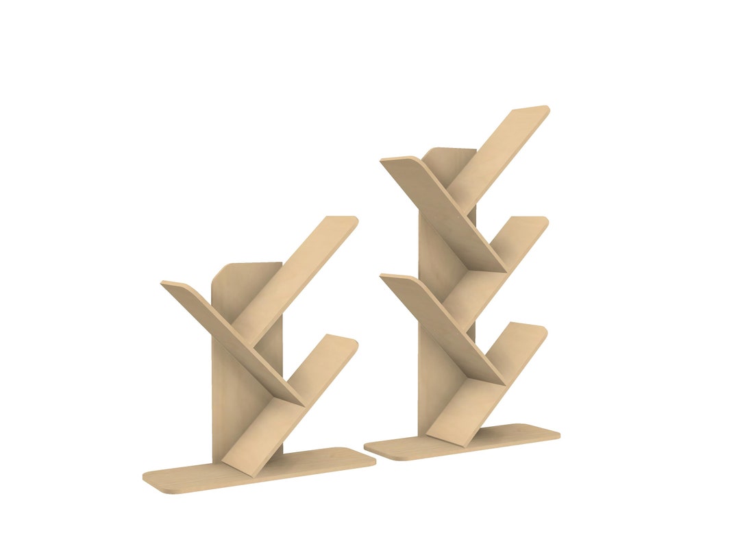 2 in 1 Free Standing Bookshelves Digital Files for CNC Cutting Plywood ...