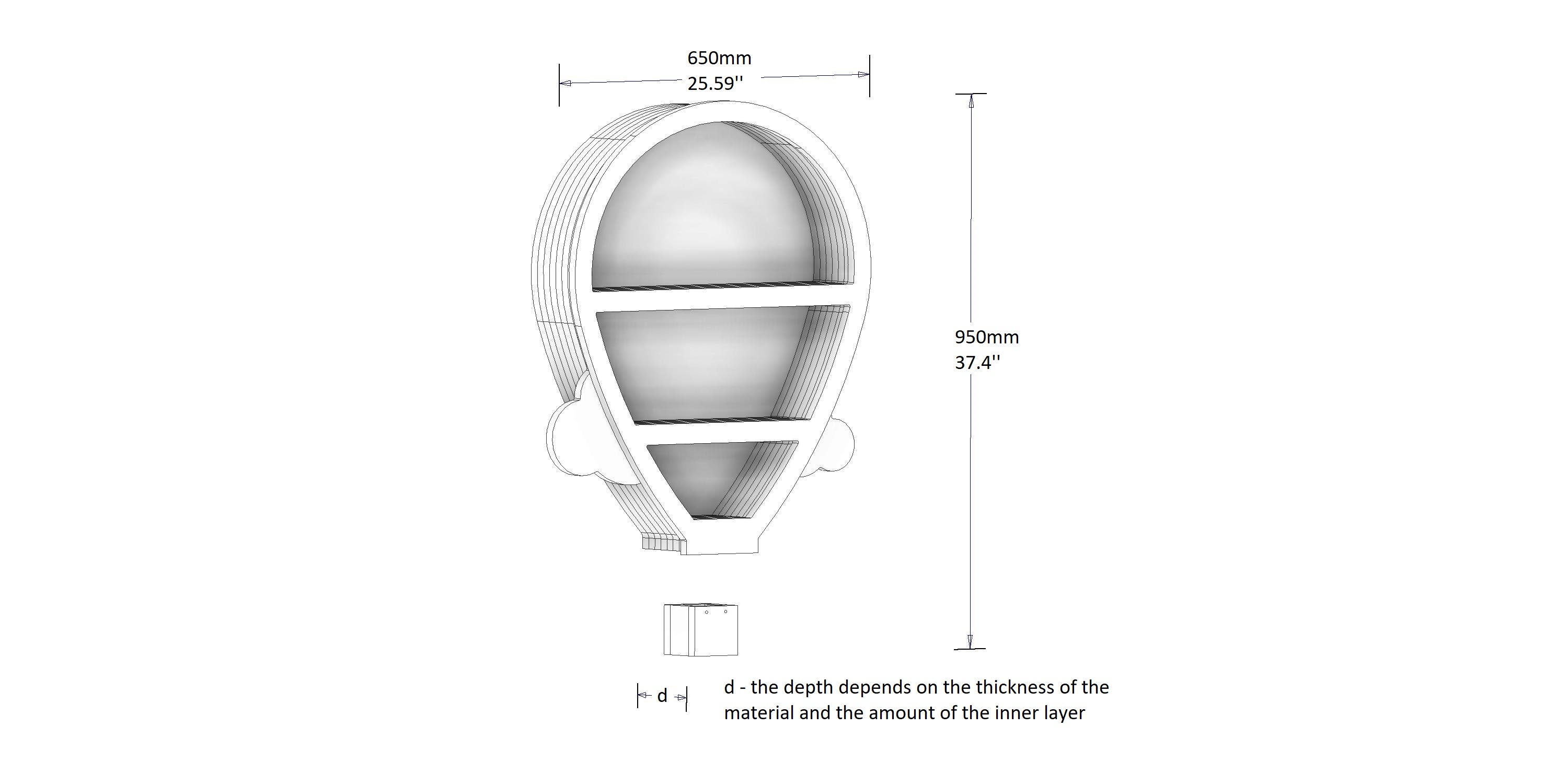 Wall Mounted Hot Air Balloon Shelf for Kids Digital Files for CNC ...